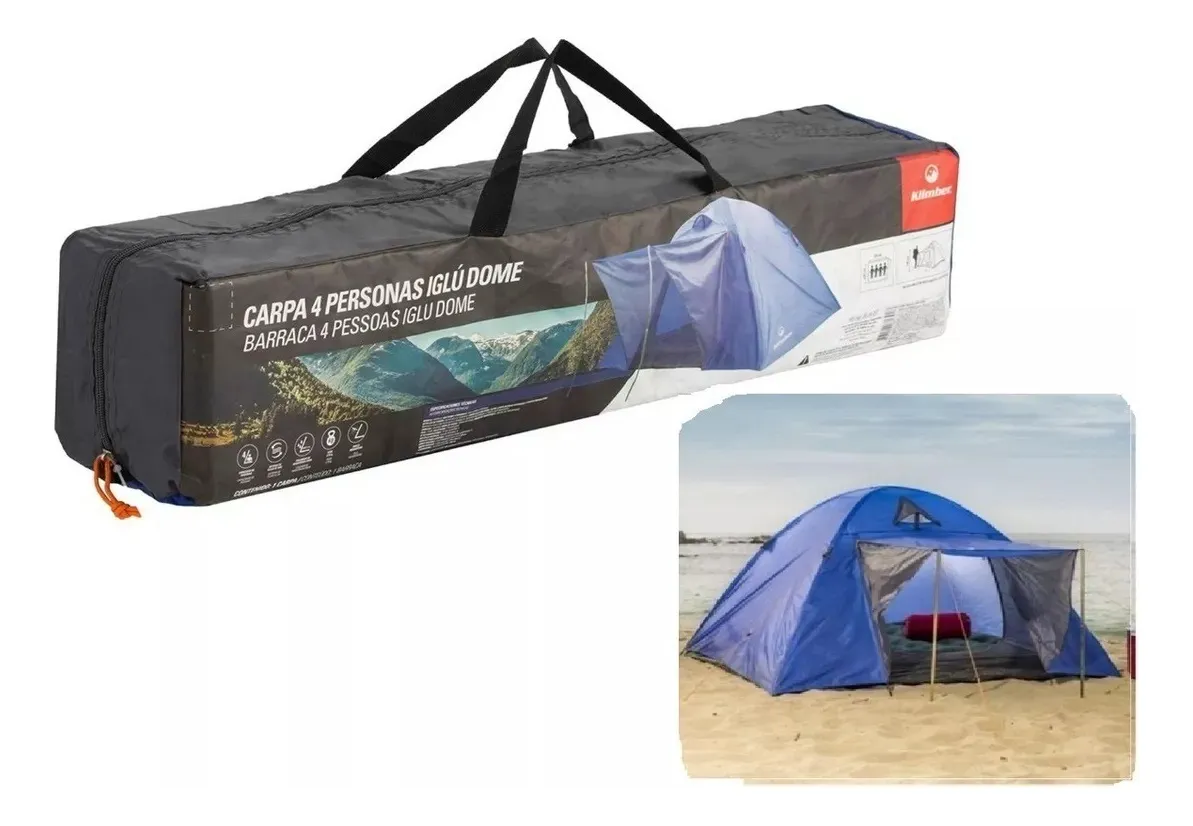 CARPA 4 PERSONAS IGLÚ DOME 2.75KG KLIMBER MOSQUITERA 800MM C