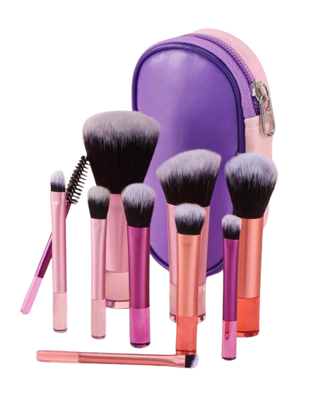Ripley - SET DE 10 MINI BROCHAS DE MAQUILLAJE CON ESTUCHE