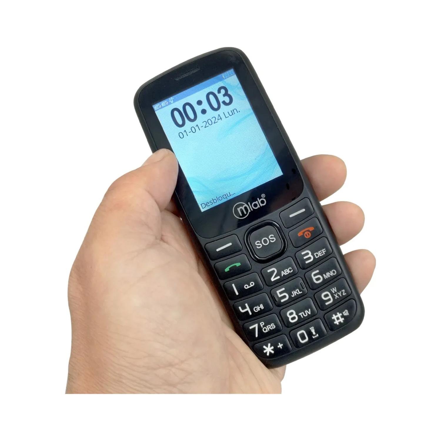 TELEFONO SENIOR 4G LTE DIGITOS GRANDES EN COLOR NEGRO 9387 MLAB