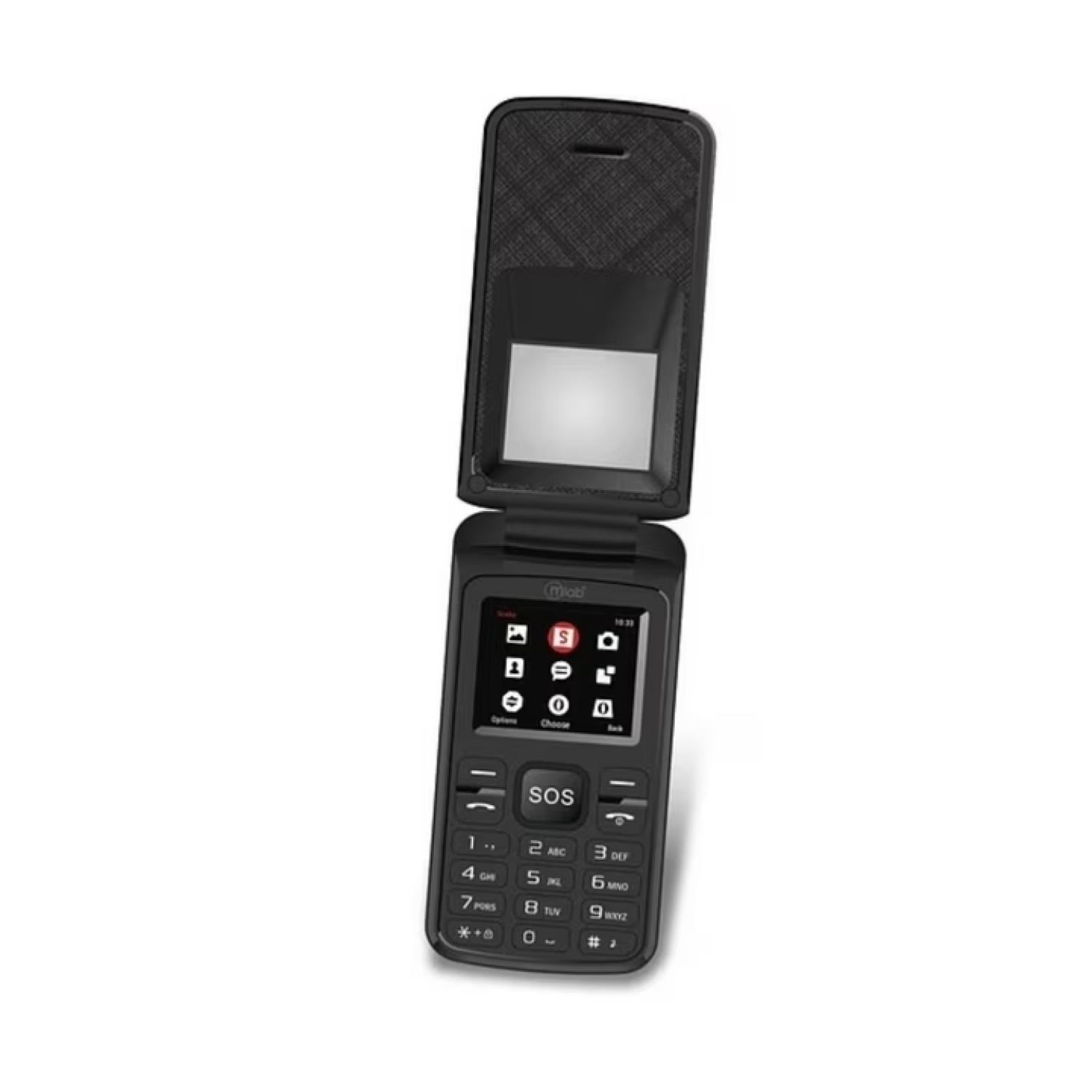 TELEFONO SENIOR TIPO ALMEJA 4G VISOR EN COLOR NEGRO 9312 MLAB