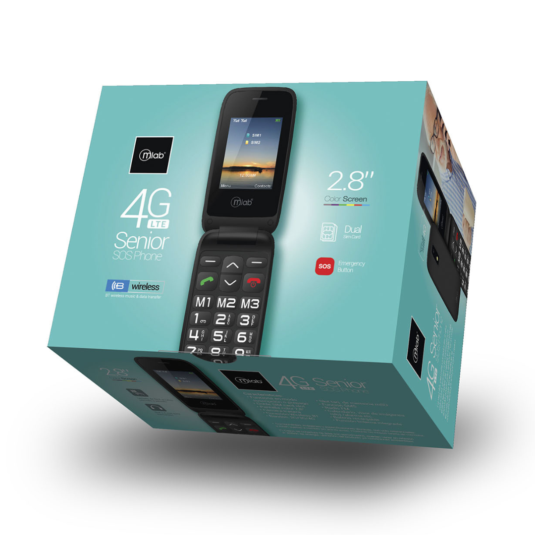 CELULAR MLAB 9204 SENIOR SHELL SOS 4G LTE NEGRO