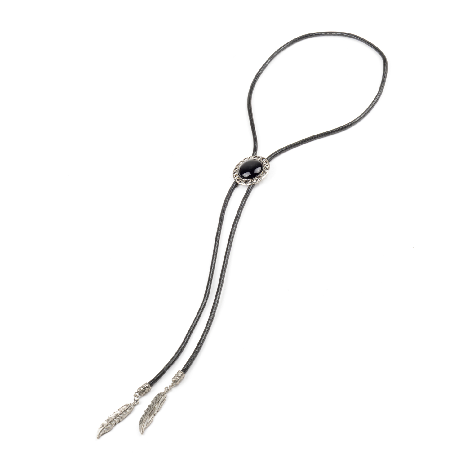 BOLO TIE CHEYENNE NEGRA CON PLATEADO CORBATA TEXANA