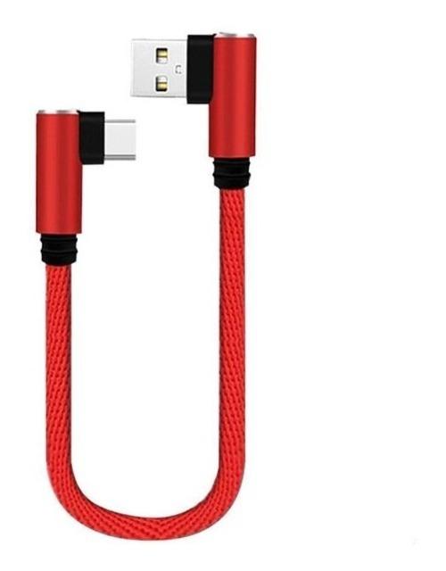 Ripley - CABLE CORTO USB A TIPO-C 90° 25CM CARGA RÁPIDA Y TRANSFERENCIA