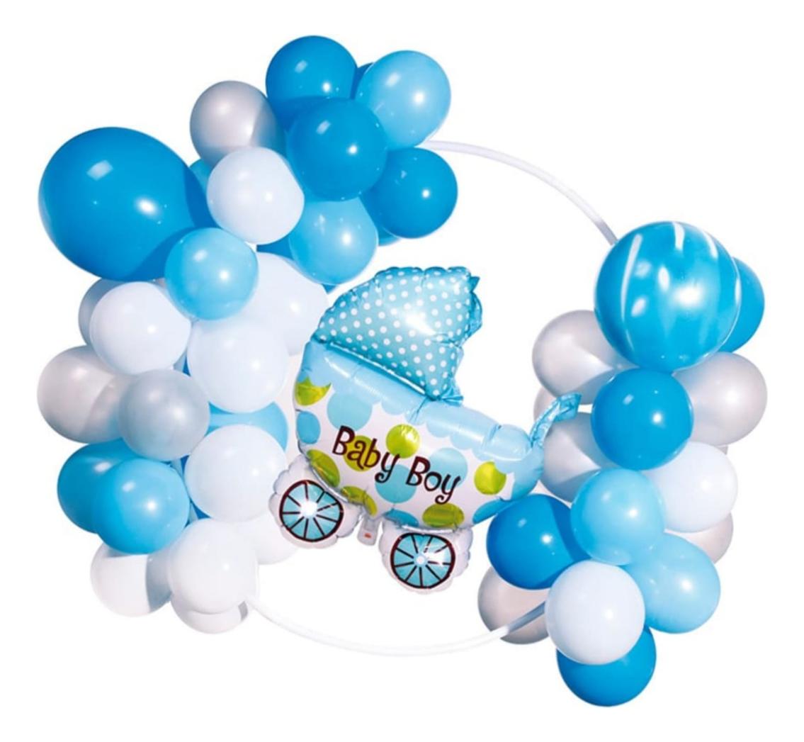 ARCO DE GLOBOS AZULES PARA BABY SHOWER Y REVELACION DE GE NERO