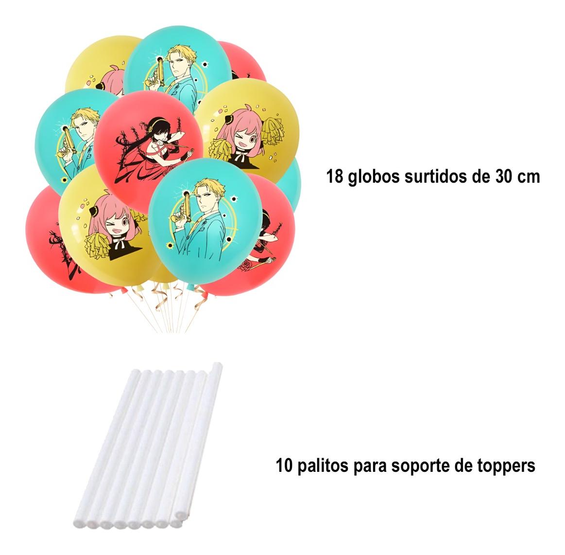 FIESTA SPY FAMILY: PACK DE GLOBOS Y TOPPERS CELEBRACION