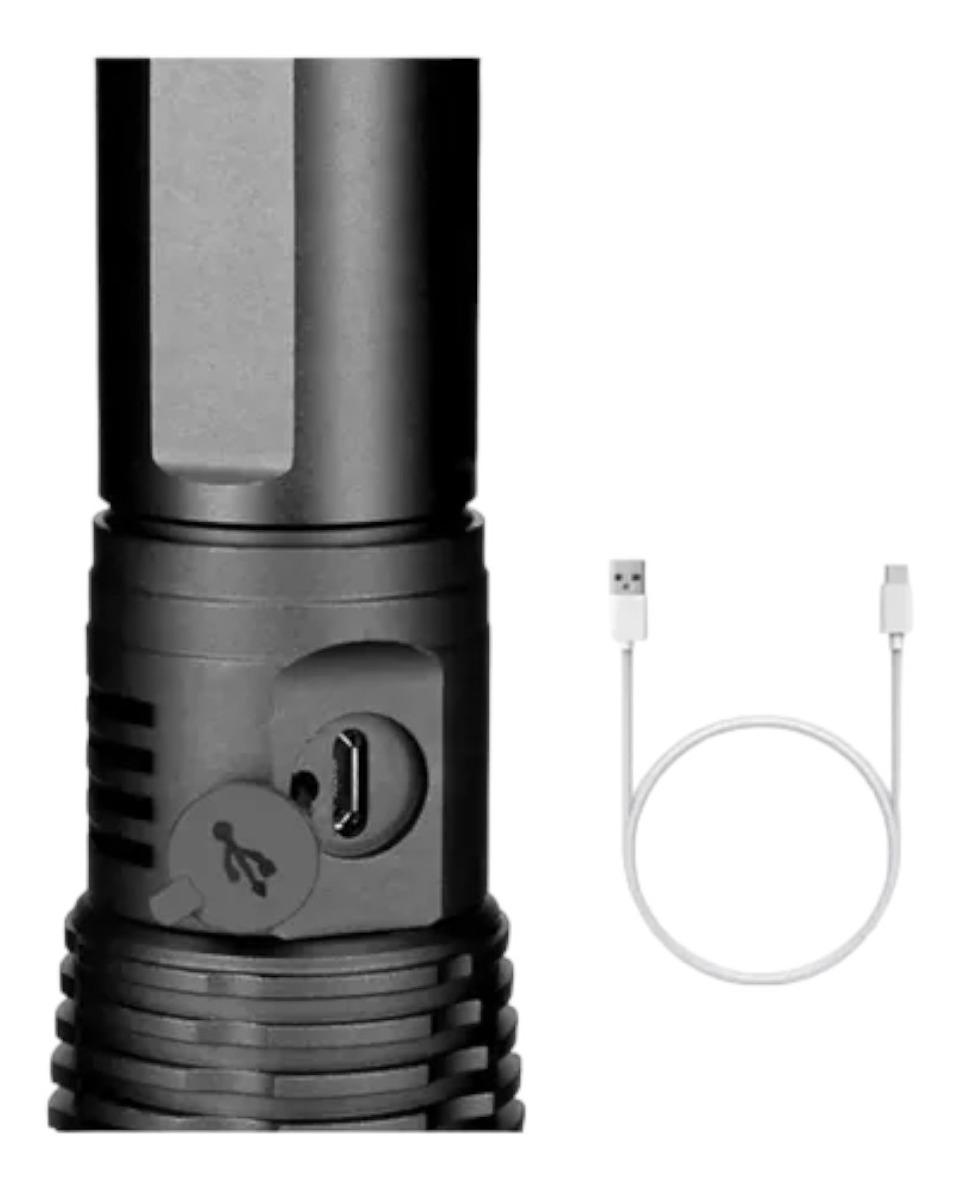 LINTERNA TACTICA LED RECARGABLE 10000 LM Y ZOOM 500 M