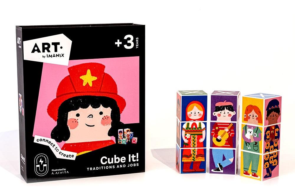 CAJA MAGNE TICA IMANIX ARTE CUBE IT - 9 PIEZAS CREATIVAS