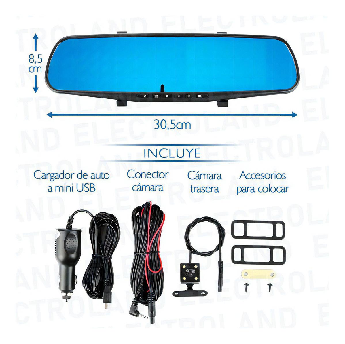 CAMARA RETROVISOR FULL HD CON PANTALLA Y MICROFONO LED