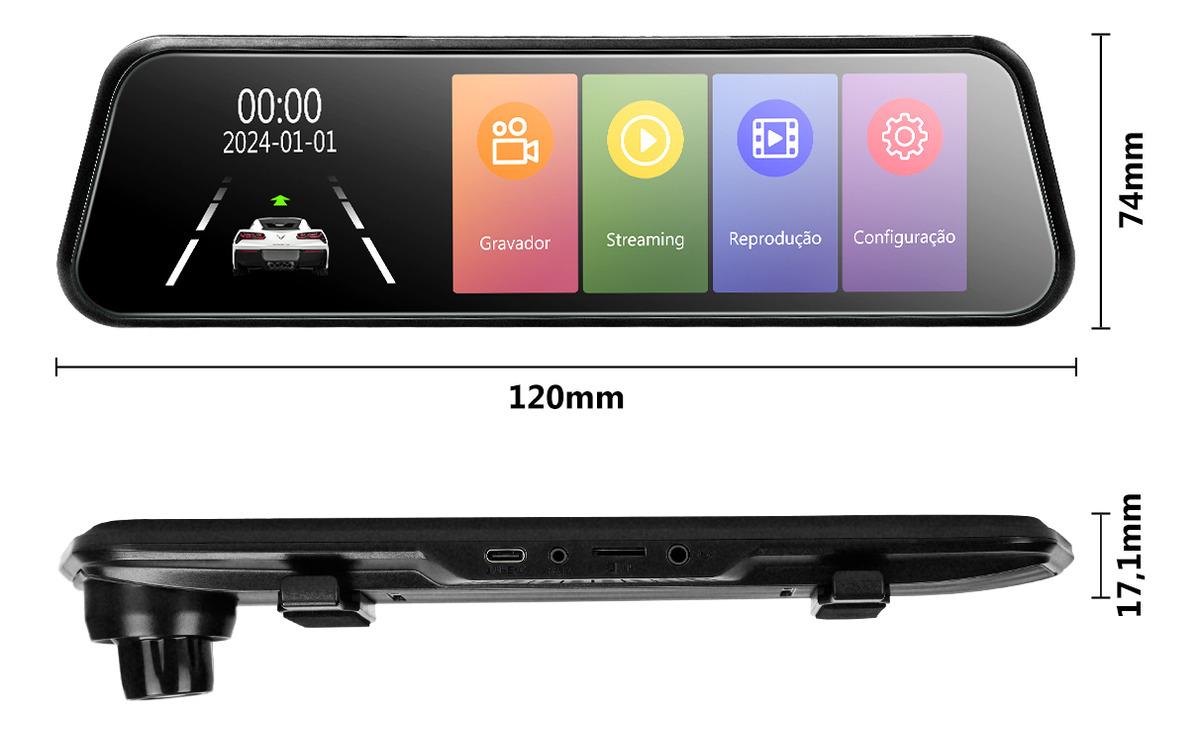 ESPEJO RETROVISOR DOBLE CAMARA HD 10' CON CONDUCCION ASISTIDA
