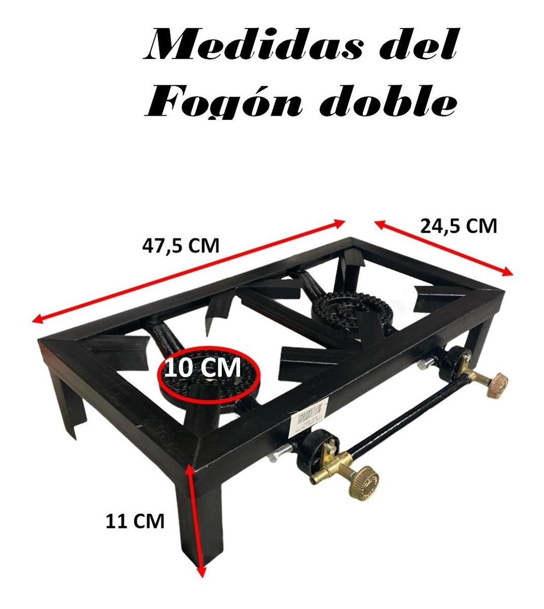 FOGON DOBLE A GAS CON KIT DE INSTALACION PARA CAMPING