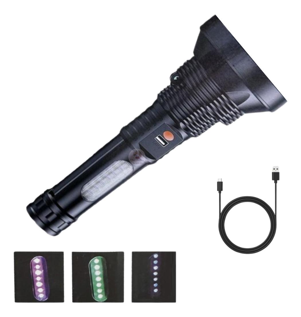 LINTERNA TACTICA RECARGABLE LED CON ZOOM PARA AVENTURAS