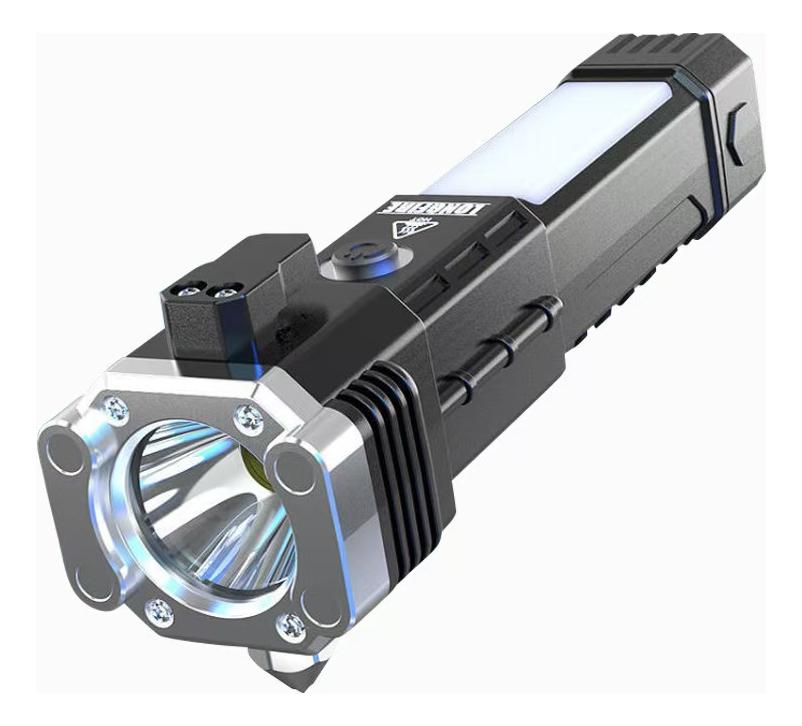 LINTERNA TACTICA MULTIFUNCIONAL CON MARTILLO Y CARGADOR USB