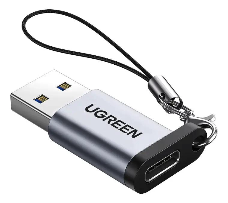 ADAPTADOR USB-A 3.0 MACHO A USB-C 3.1 ALUMINIO PLATA