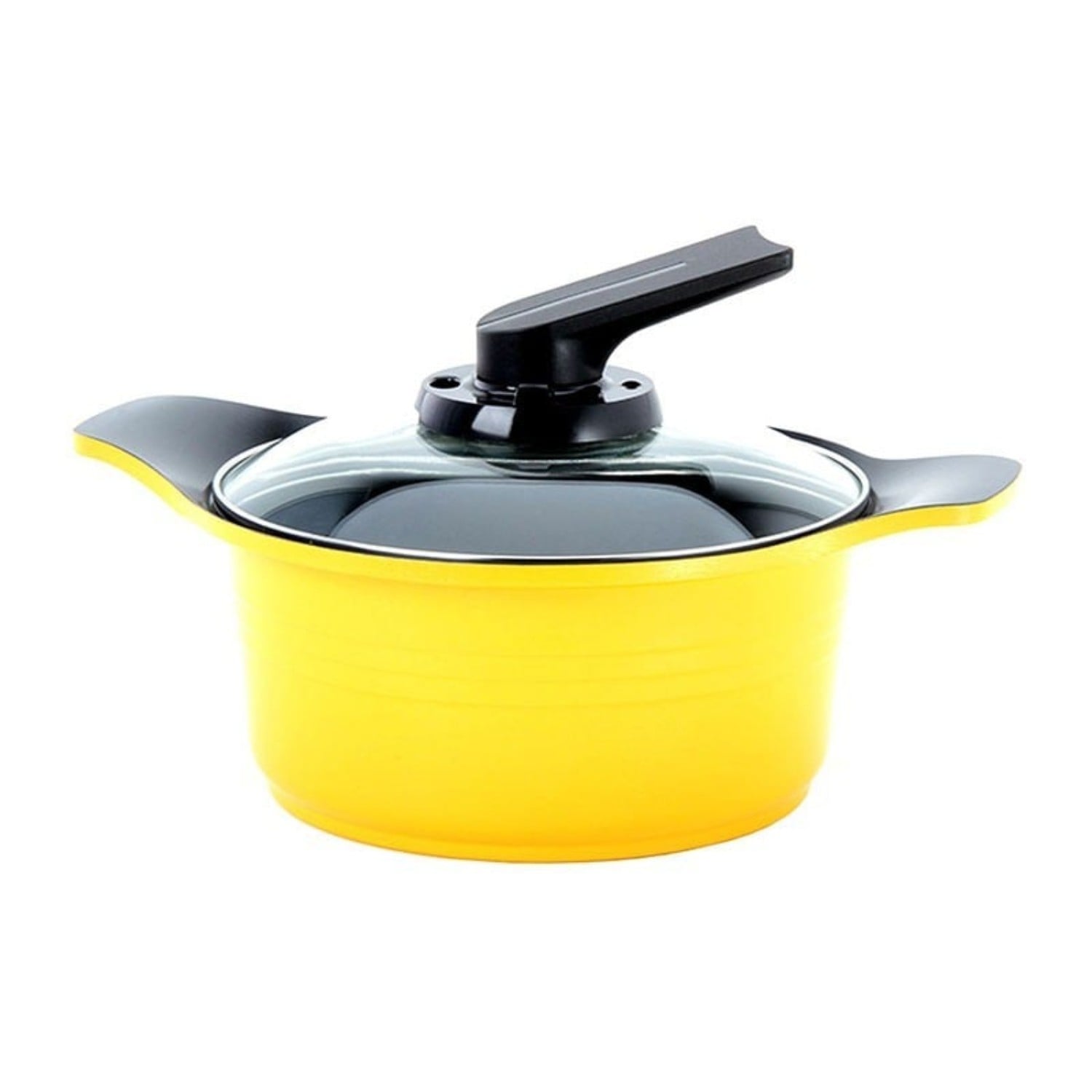 CACEROLA CON ASAS DE SILICONA 20CM 2.5LTS AMARILLO ROICHEN