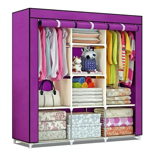 Ripley - ARMARIO CLOSET ROPERO ARMABLE GRANDE 175X45X130CM MORADO