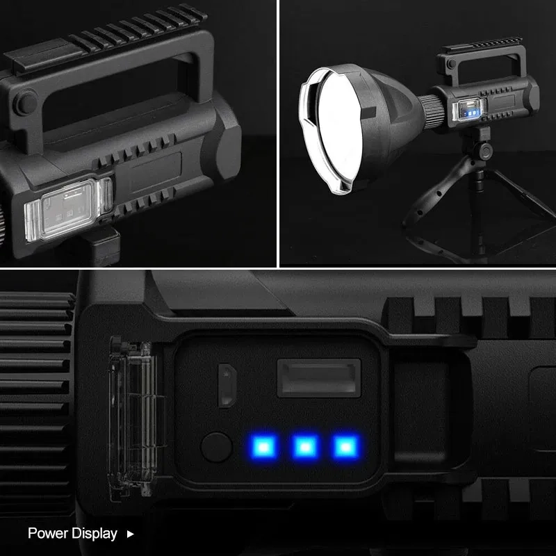 LINTERNA LED W591 MULTIFUNCIONAL RECARGABLE TACTICA CON BASE