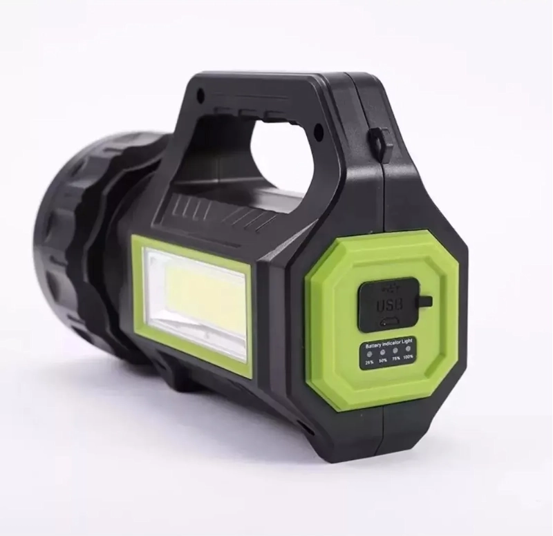LINTERNA LED LARGO ALCANCE RECARGABLE USB 600MTS 6 FUNCIONES BLANCO NEGRO