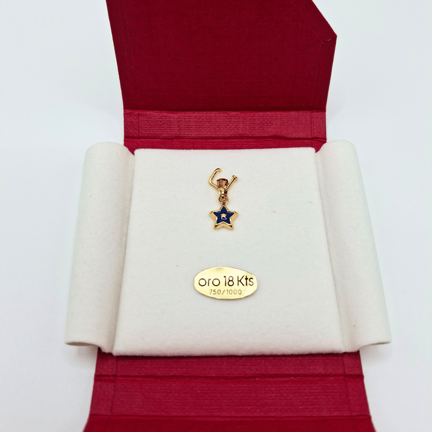 COLGANTE ESTRELLA PEQUEÑA AZUL DE ORO 18K