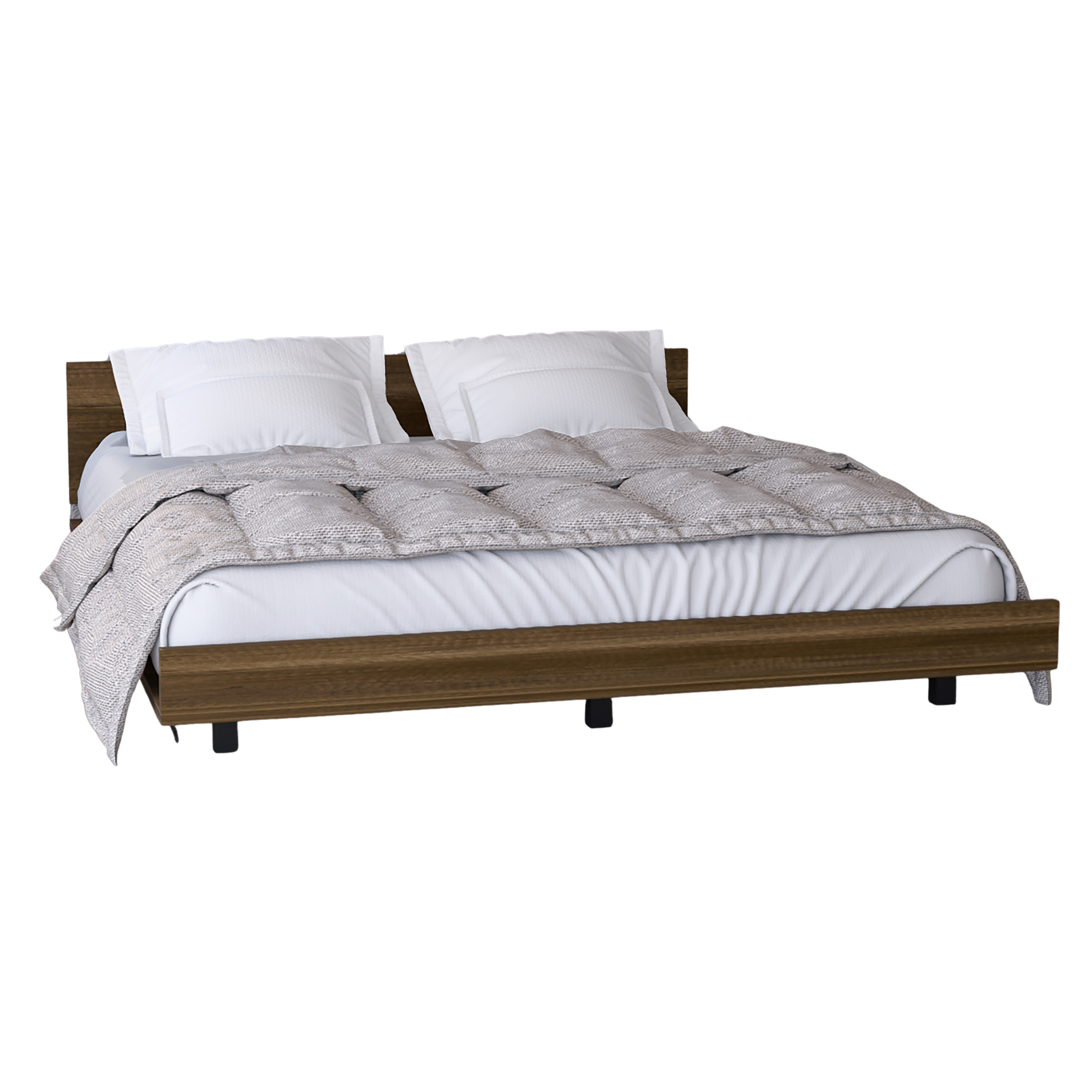 BASE DE CAMA KAIA 2 PLAZAS CARAMELO Y WENGUE 51X160X212 CM