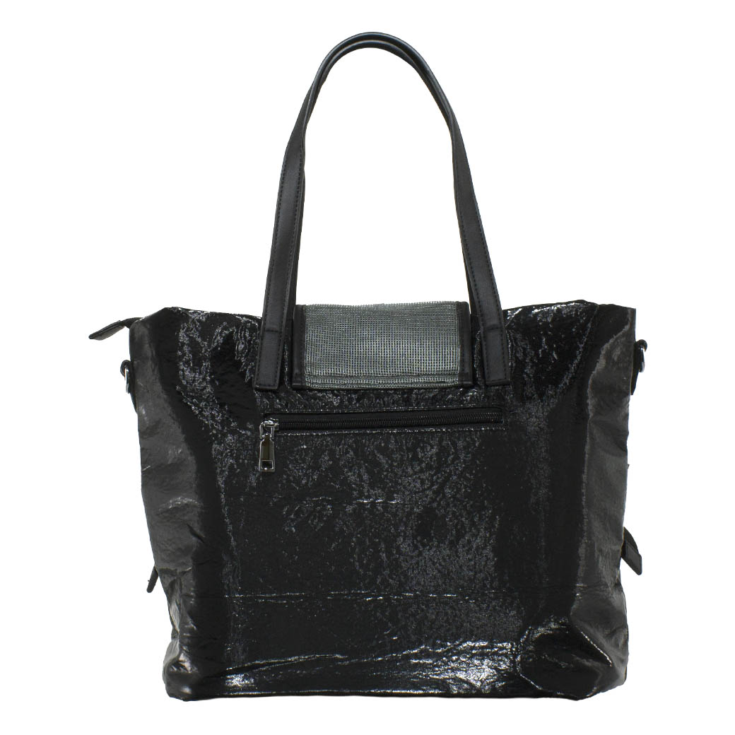 CARTERA C/FRANJAS NEGRAS NEGRO