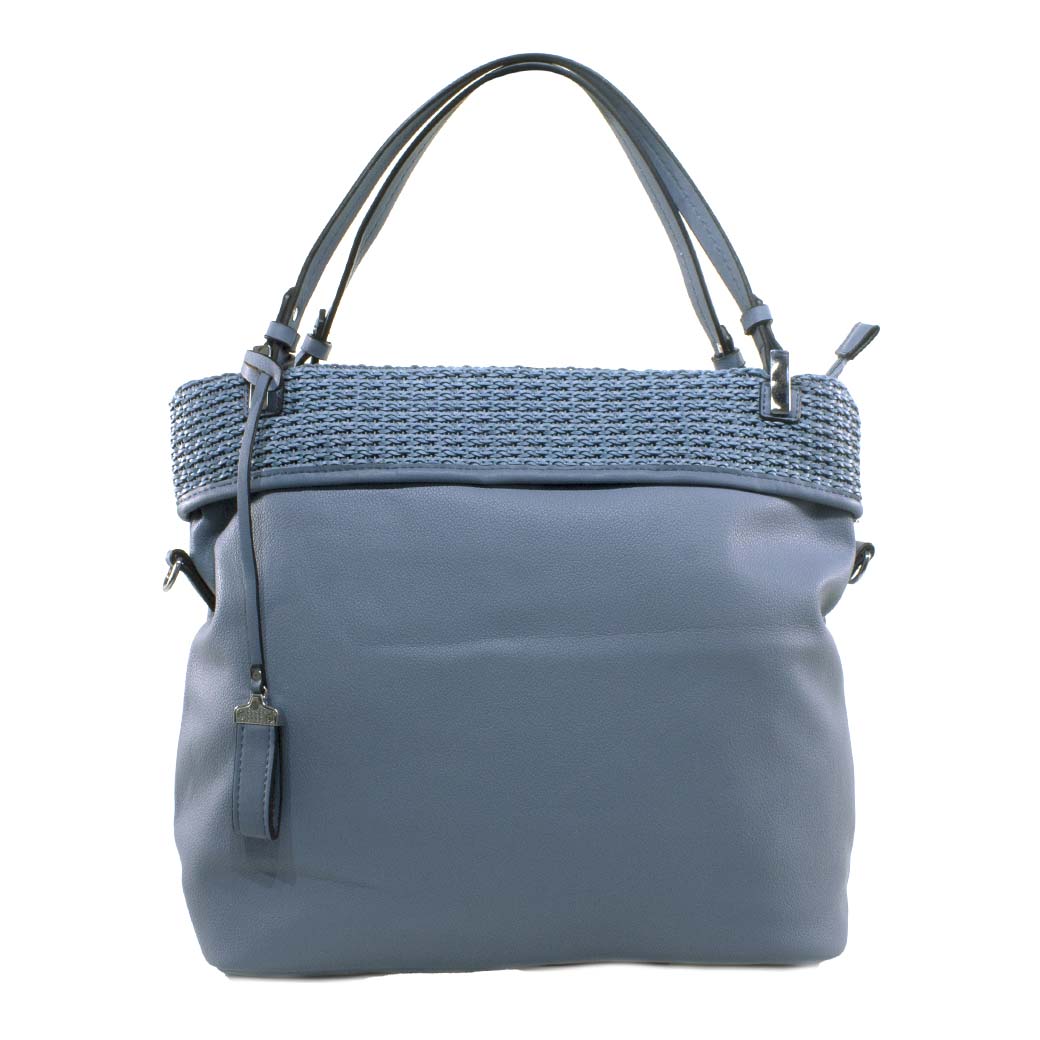CARTERA C/FRANJA TEJIDA AZUL