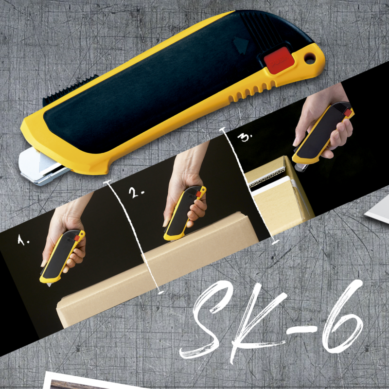 CUCHILLO OLFA AUTO-RETRACTIL DOBLE SISTEMA SEGURIDAD SK-6 1U