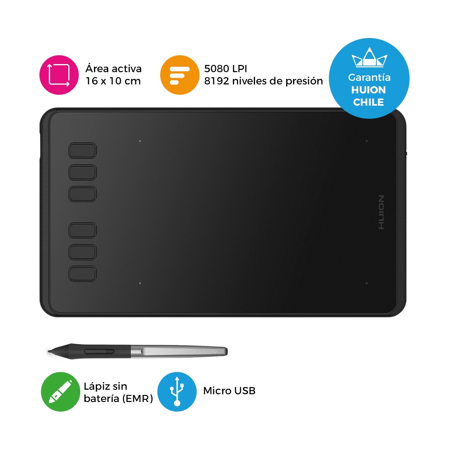 TABLETA DIGITALIZADORA HUION INSPIROY H640P - TG