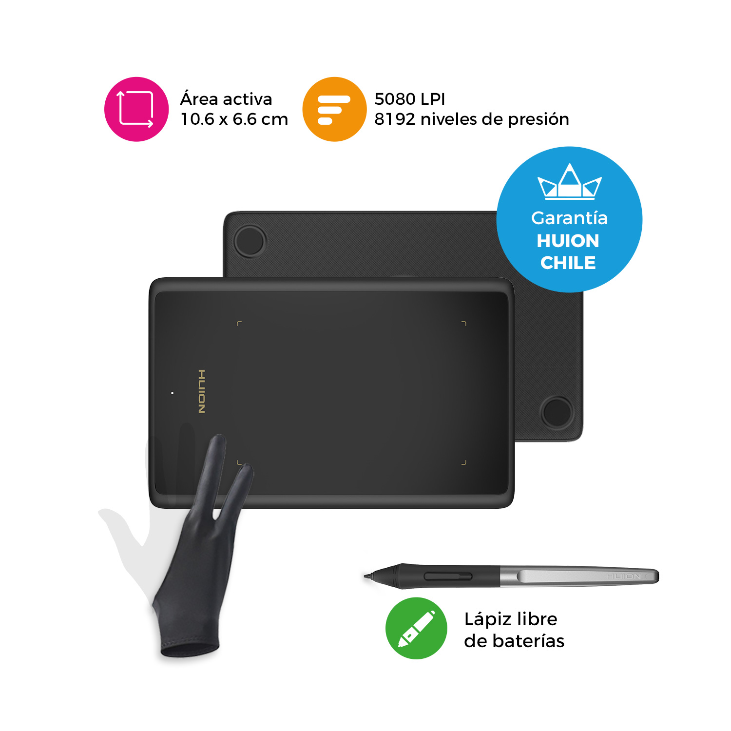 TABLETA GRAFICA DIGITALIZADORA HUION INSPIROY H420X + GUANTE -TG