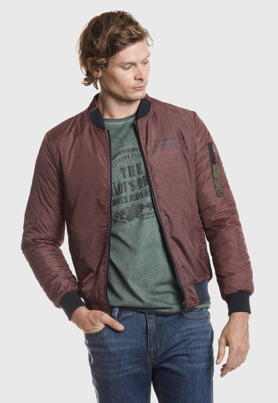 Ripley - CHAQUETA BOMBER REVERSIBLE FJ BURGUNDY