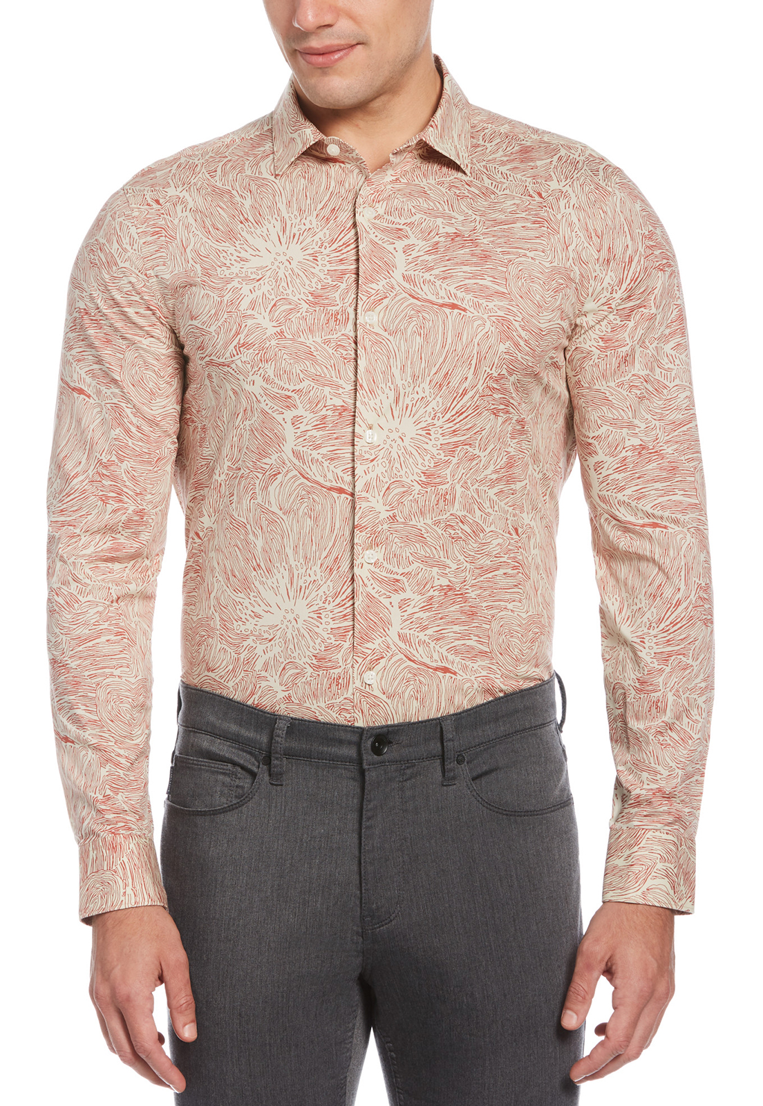 CAMISA TERRACOTA ESTAMPADA PERRY ELLIS