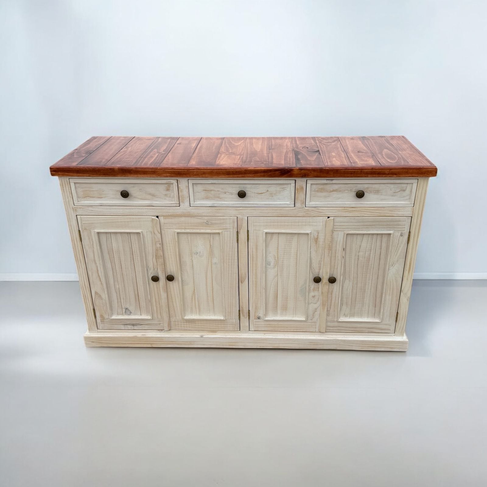 BUFFET RÚSTICO 4 PUERTAS TAIKKEE ALBAYALDE BLANCO MADERA