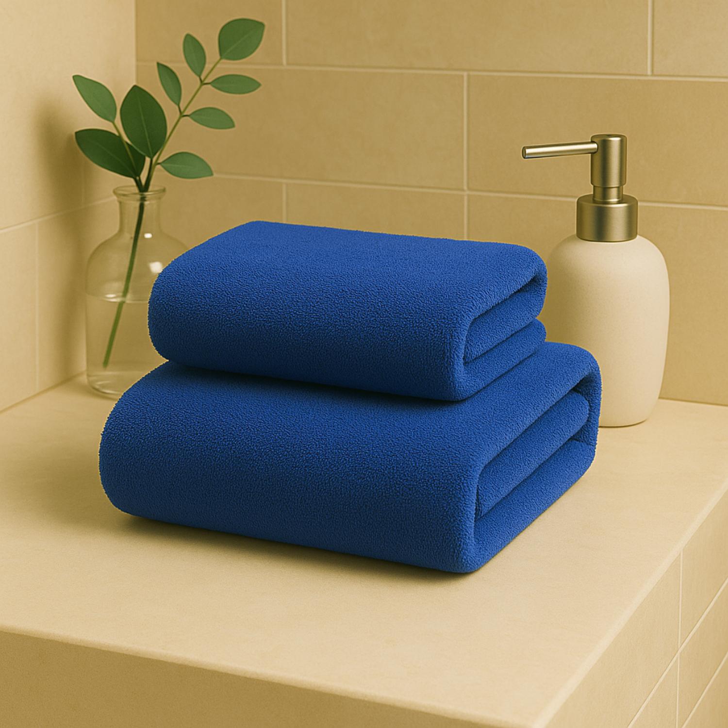 Ripley - PACK 2 TOALLA MICROFIBRA AZUL 140X100
