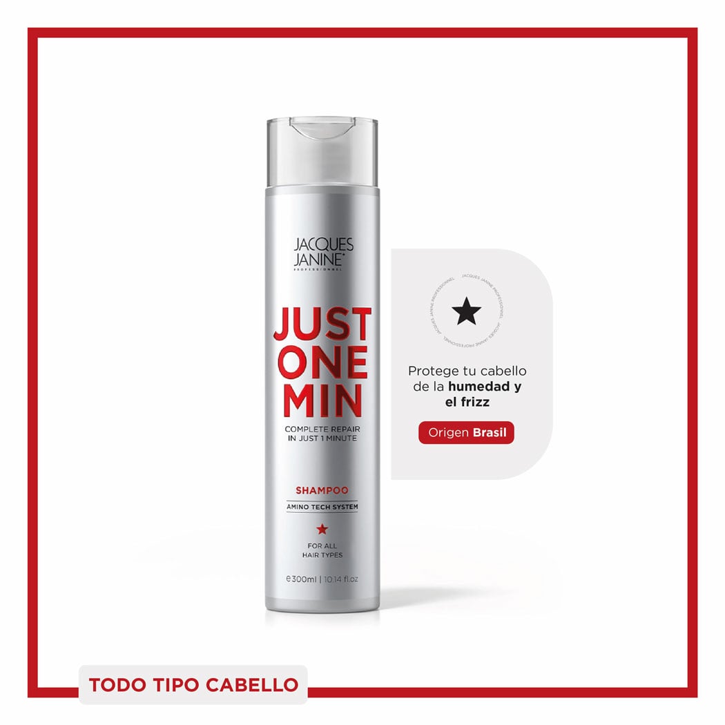 SHAMPOO INTENSIVO BRILLO Y SUAVIDAD BLINDAJE CAPILAR JUST ONE MINUTE ...