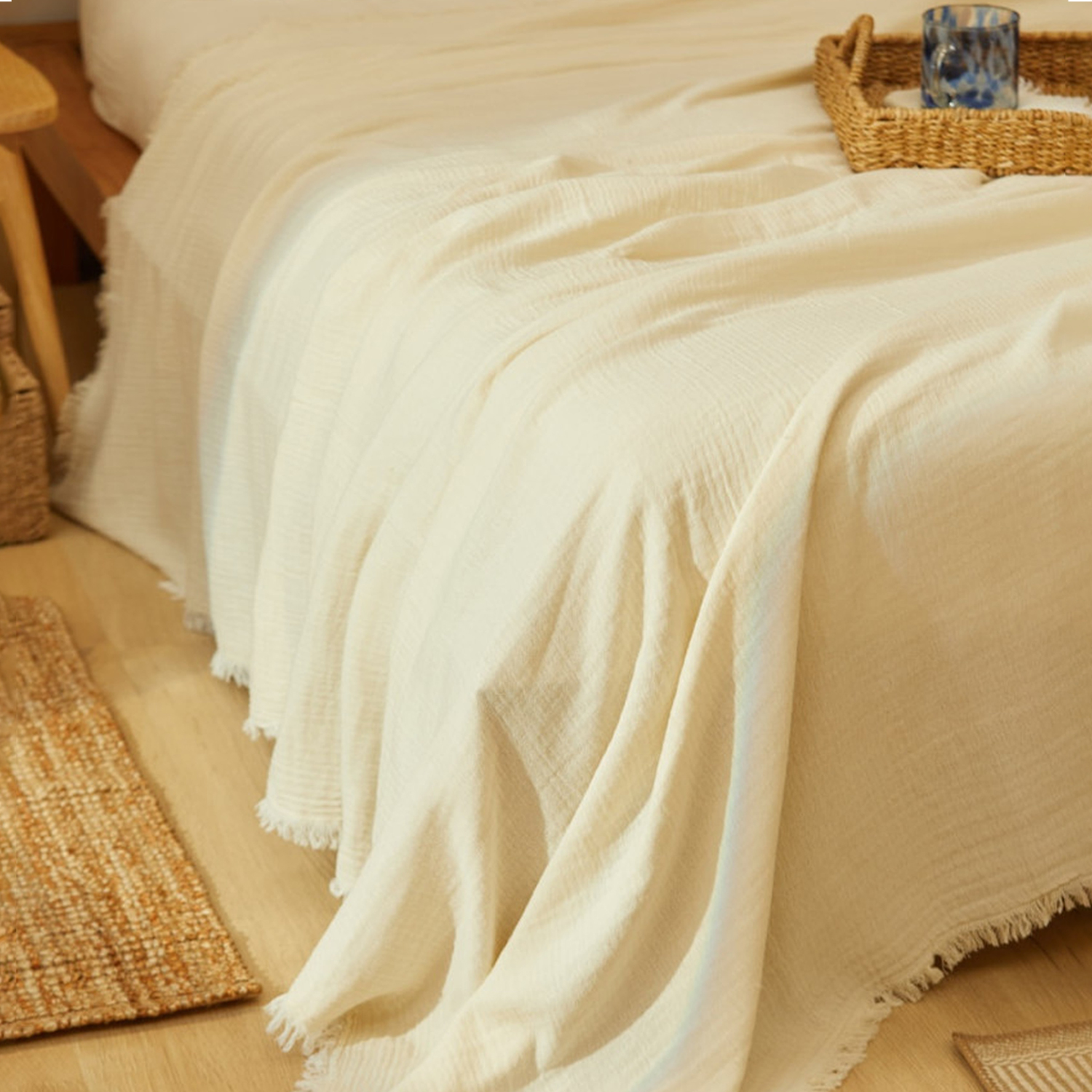 Ripley - COLCHA LAYER CRUDO (CAMA 2 PLAZAS O QUEEN) CALMA HOUSE