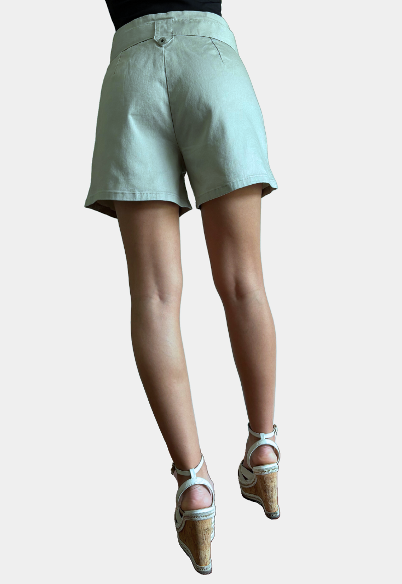 Ripley - SHORT ALGODÓN PUSH UP MUJER TENTATION VERDE PINZADO TIRO ALTO