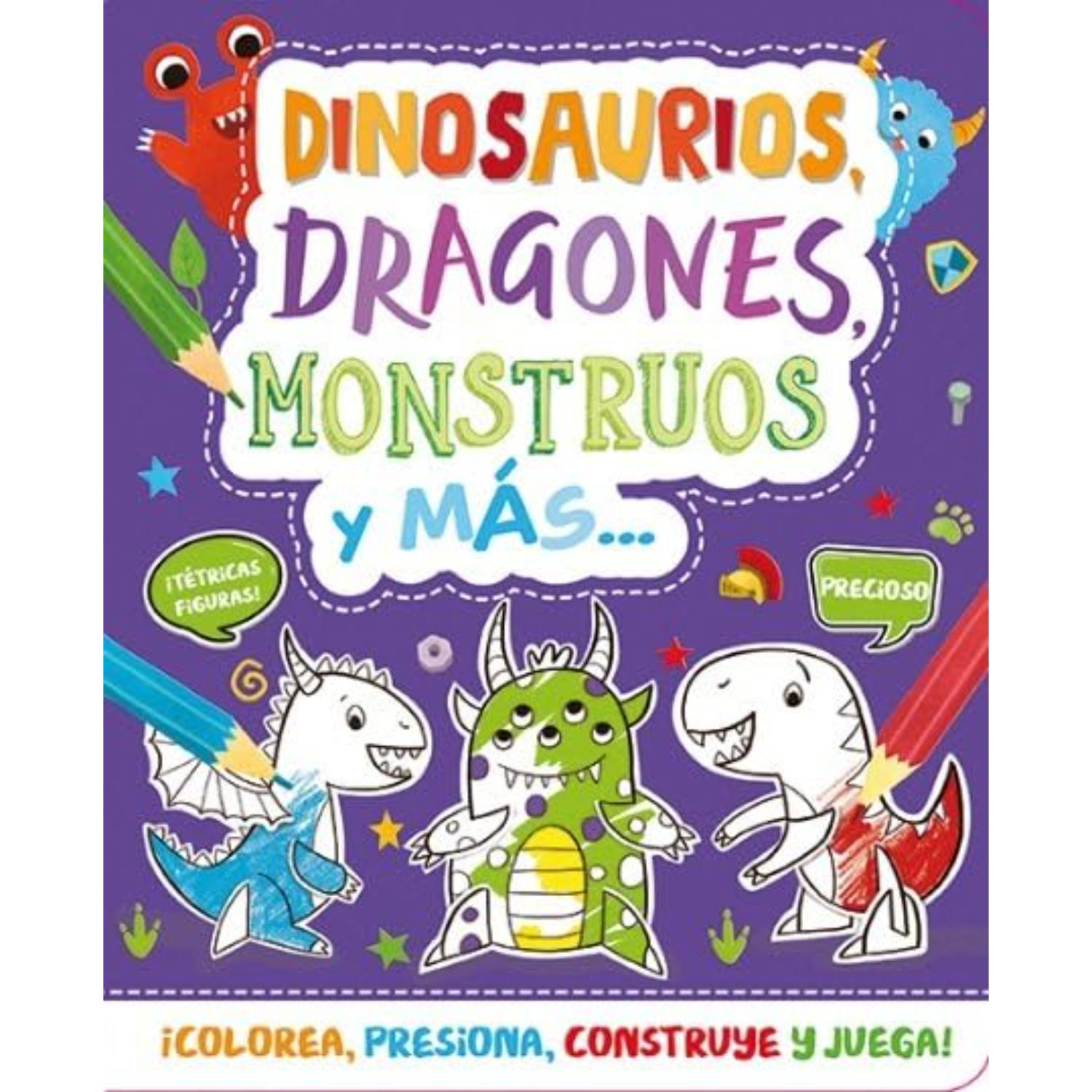 LIBRO DINOSAURIOS, DRAGONES, MONSTRUOS Y MAS... (ARMA Y COLOREA) - CHEN ...