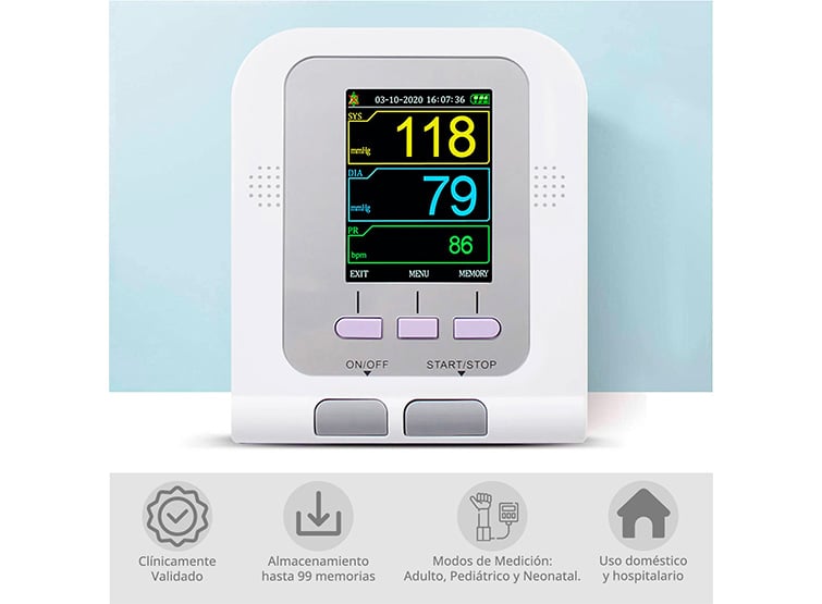 MONITOR SIGNOS VITALES TOPMEDIC CONTEC 08A SPO2 BRAZALETE ADULTO PEDESTAL