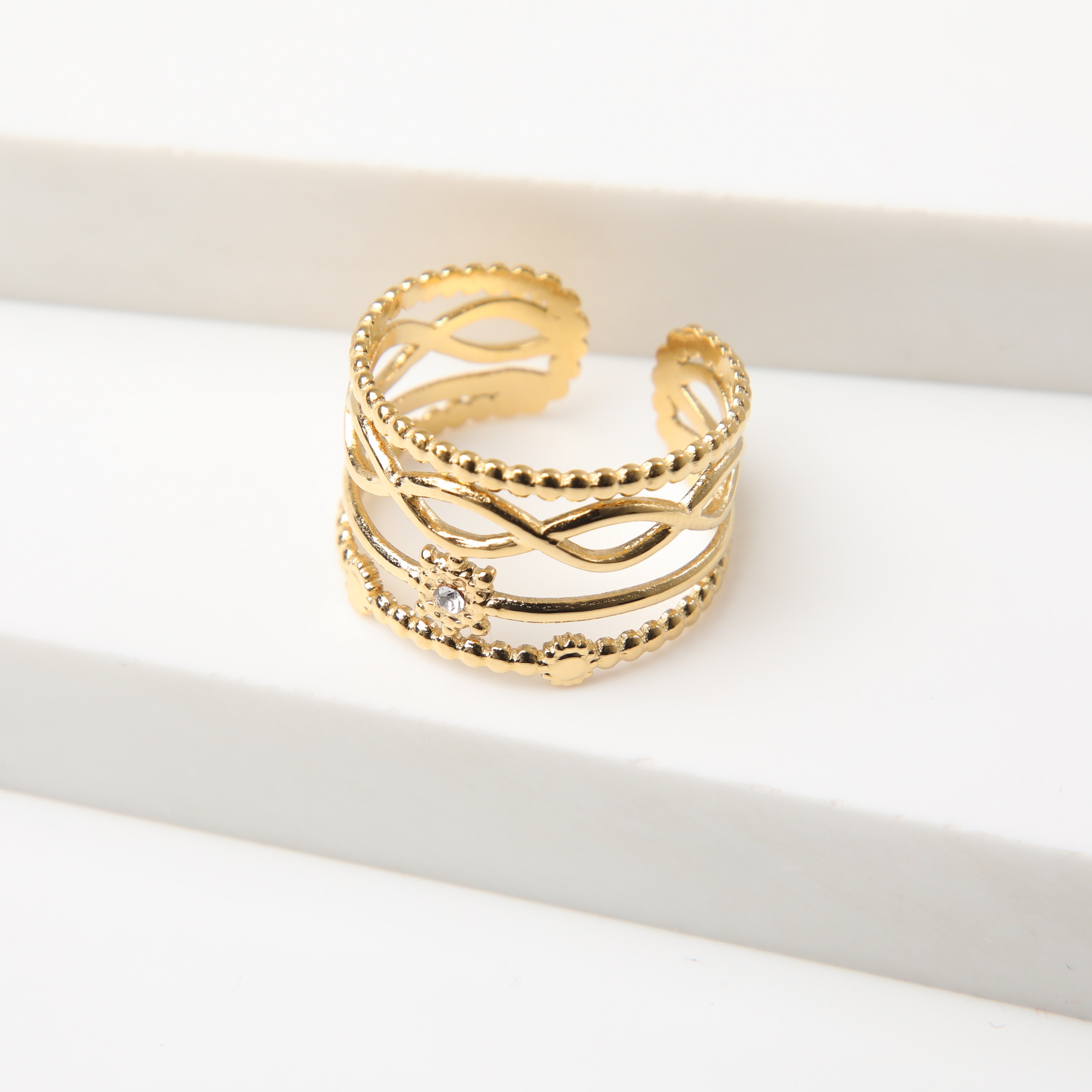 Ripley - ANILLO ITALIA DORADO MUJER