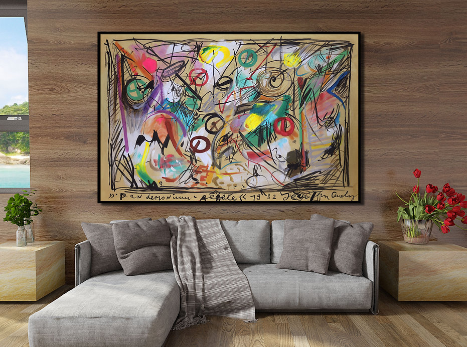 Ripley - CUADRO EN OLEO UKHOME ABSTRACTO FIGURATIVO 150X100 CM