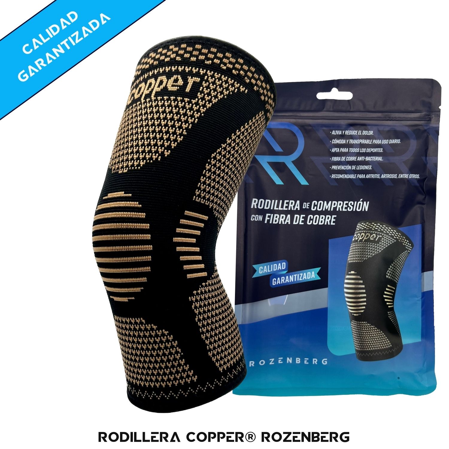 Ripley - RODILLERA DE COMPRESIÓN CON FIBRA DE COBRE ROZENBERG