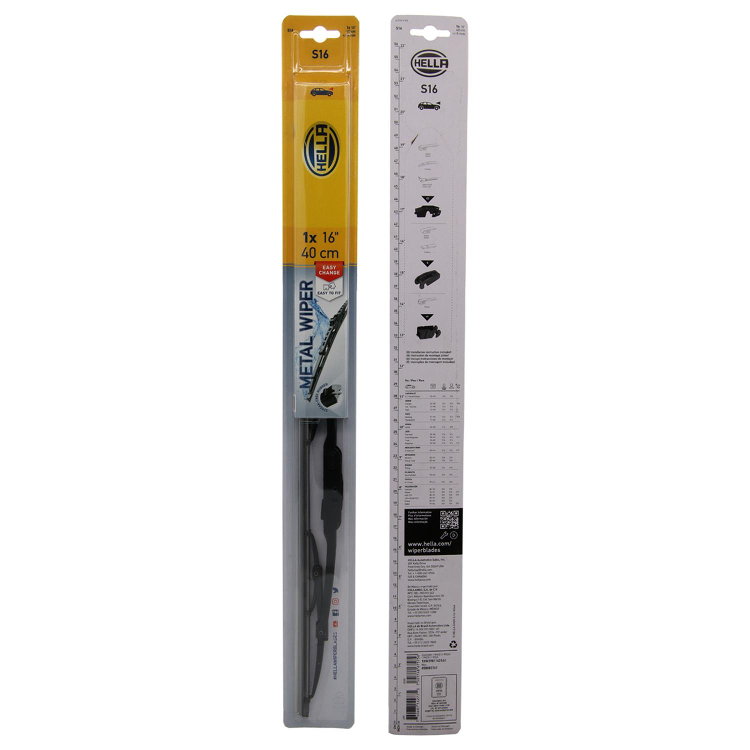 PLUMILLA HELLA DELANTERA 16 PULGADAS 40 CM CON ADAPTADOR