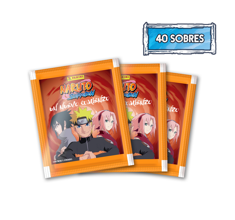 PACK NARUTO SHIPPUDEN UN NUEVO COMIENZO (40 SOBRES) PANINI