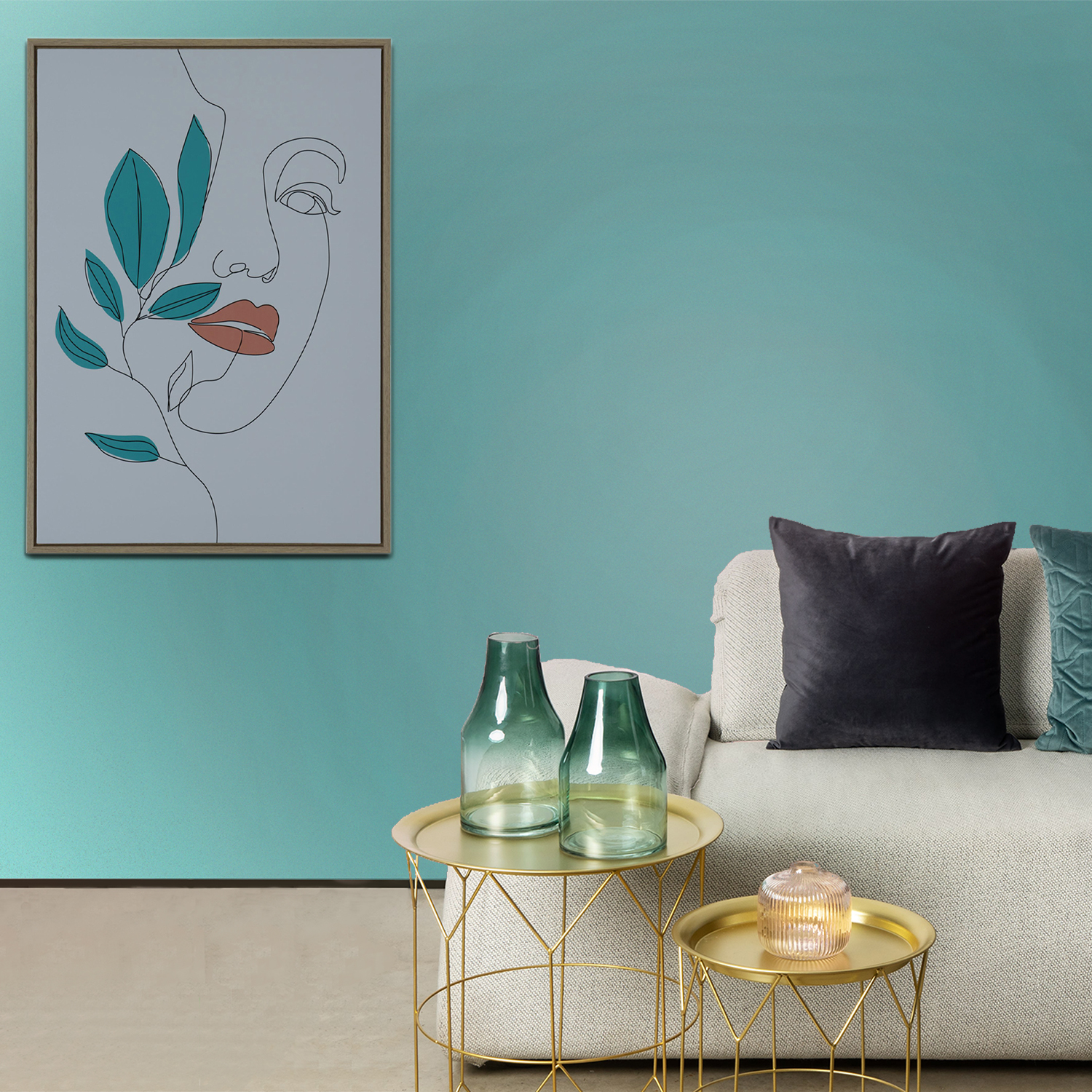 Ripley - CUADRO DECORATIVO JACINTA TURQUESA 70 X 50 | Turquesa