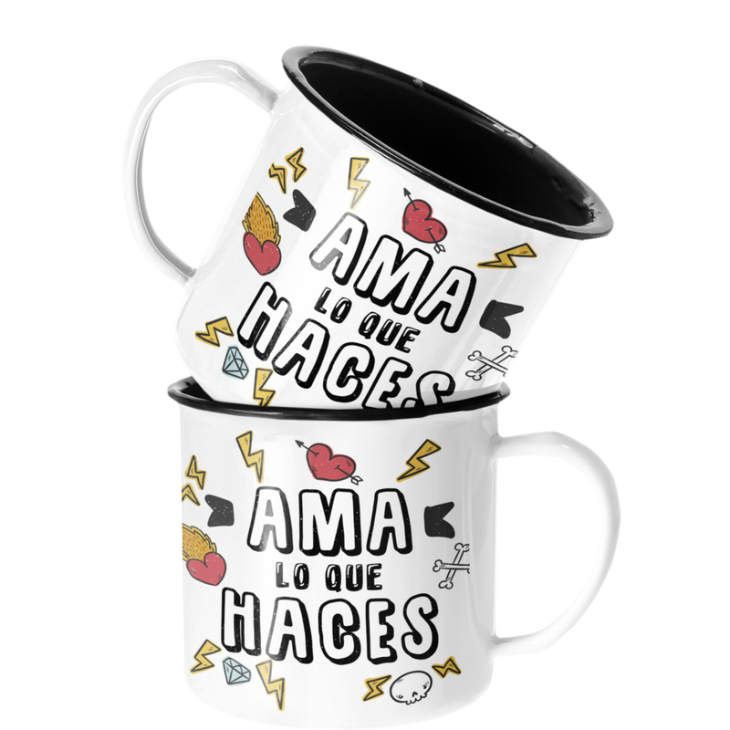 TAZA ENLOZADA LECHERA AMA LO QUE HACES FRASE MOTIVACION