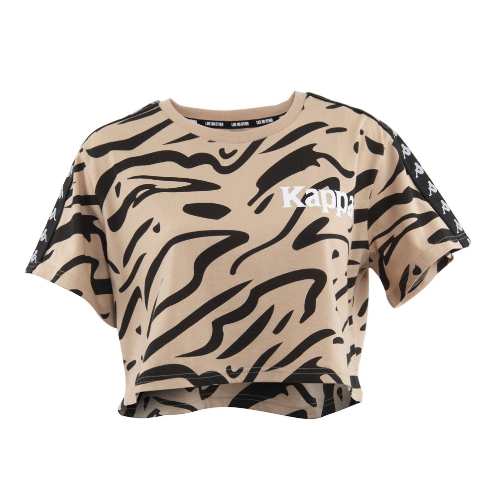 Ripley - POLERA CROP TOP ANIMAL PRINT 2201 WOMEN BEIGE BANDA NEGRA