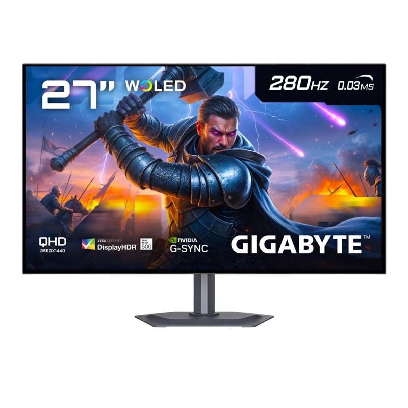MONITOR GIGABYTE MO27Q28G, 27' OLED QHD, 280 HZ, 0.03 MS
