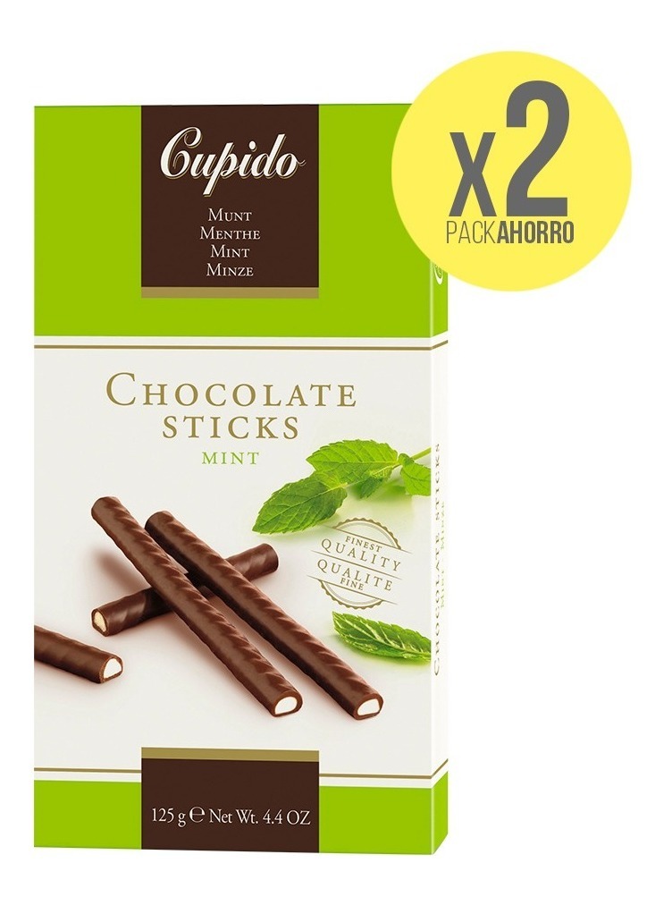 PALITOS DE CHOCOLATE CON MENTA 125 GR. PACK 2U.