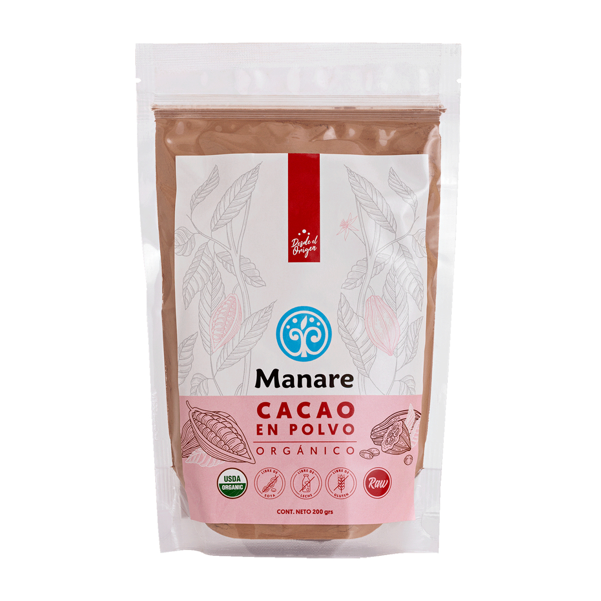 Ripley - CACAO ORGANICO POLVO 200G, MANARE