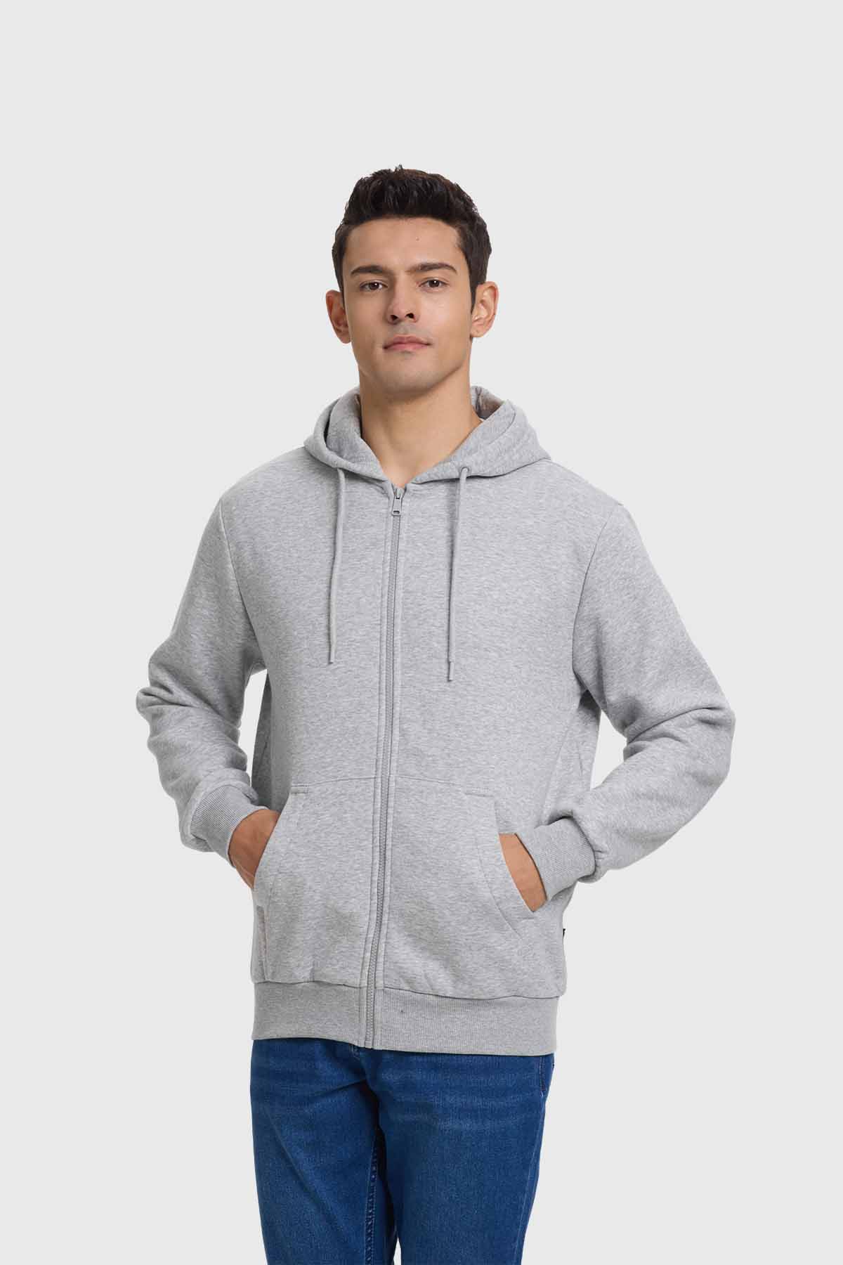 POLERÓN HOMBRE FASHION'S PARK GRIS MELANGE FULL ZIPPER