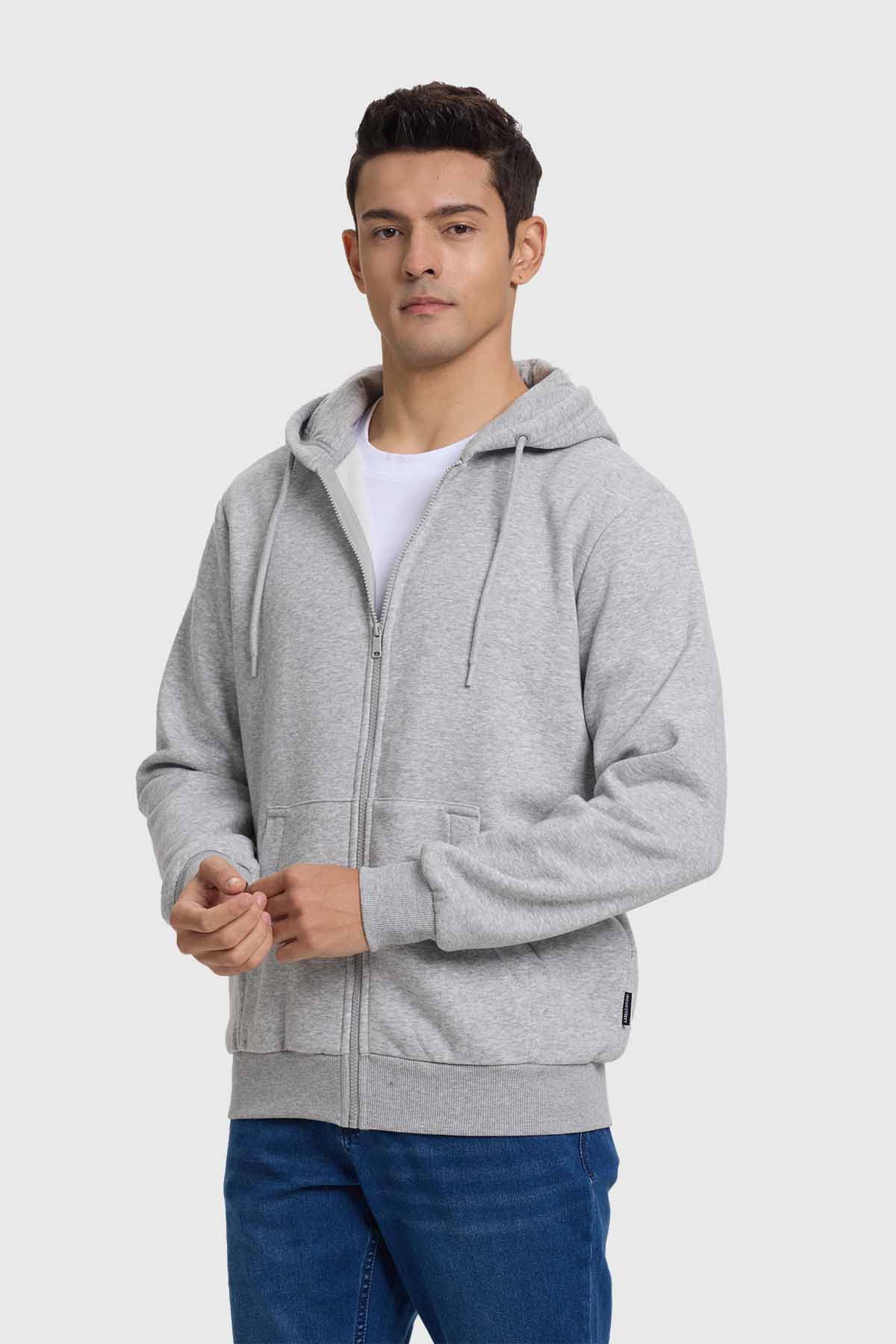 POLERÓN HOMBRE FASHION'S PARK GRIS MELANGE FULL ZIPPER